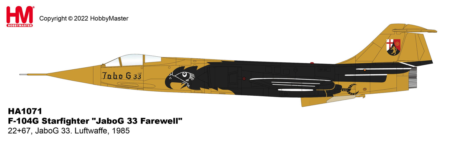 Hobby Master | Lockheed F-104G Starfighter 22+67 JaboG 33, Luftwaffe ...
