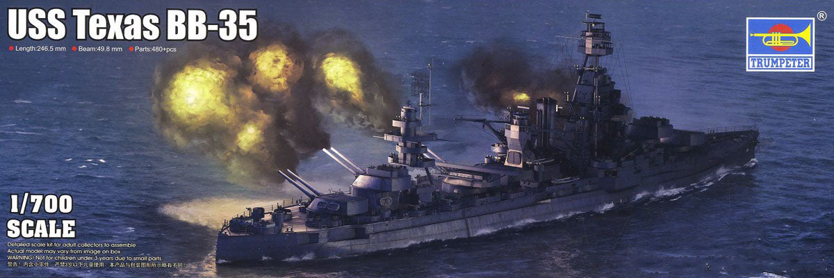 Trumpeter | USS Texas Battleship BB-35, 1:700 Scale Model Kit ...