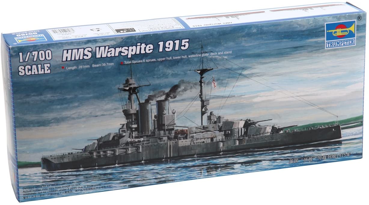 Trumpeter | HMS Warspite Battleship 1915, 1:700 Scale Model Kit ...