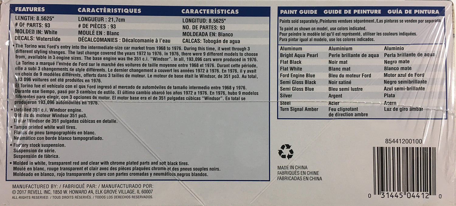 Revell | Ford 1976 GranTorino 1:25 Scale Model Kit | Bellford Toys And ...