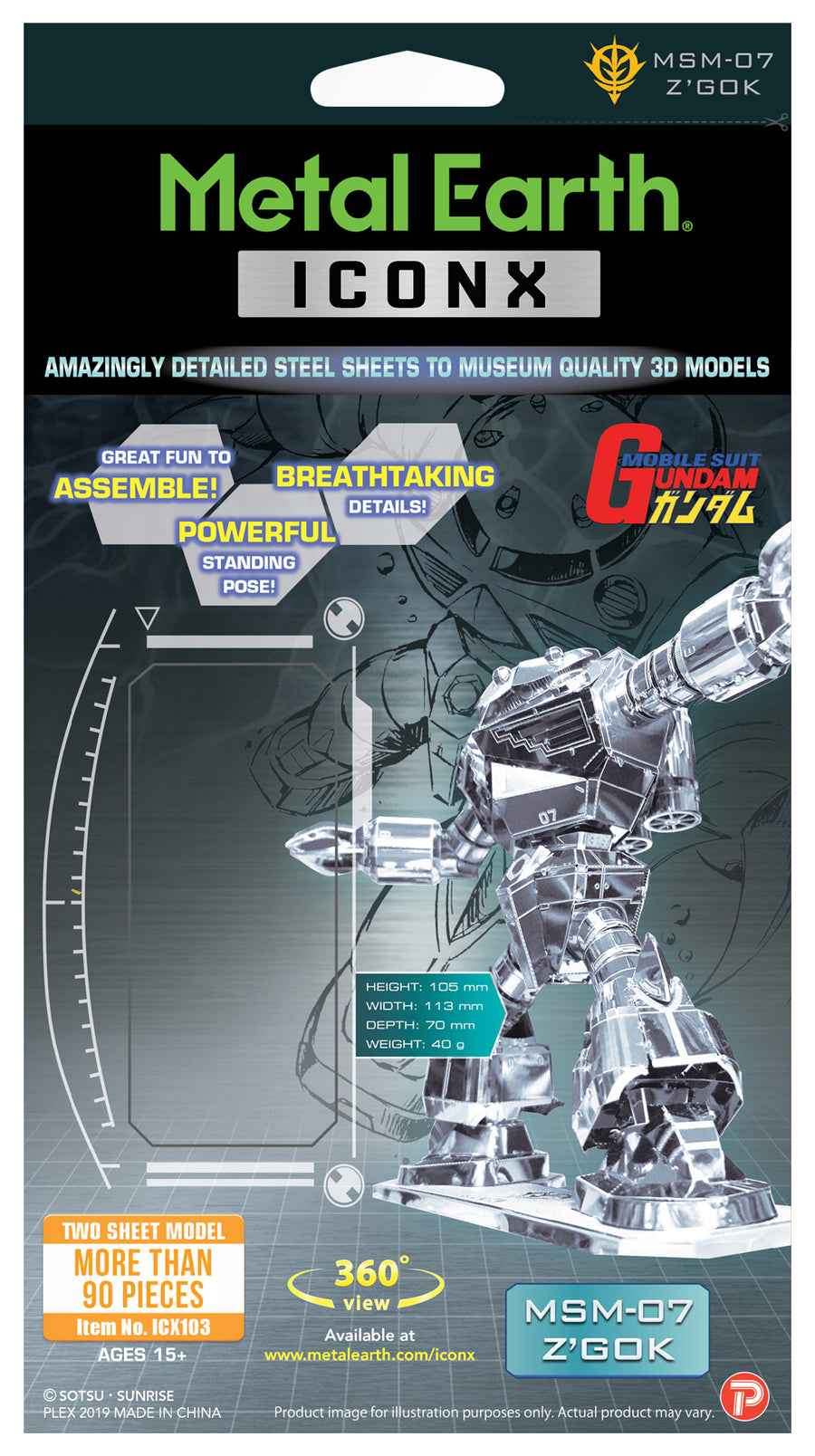 Fascinations | Gundam MSM-07 Z'Gok Metal Earth Iconx Kit | Bellford ...