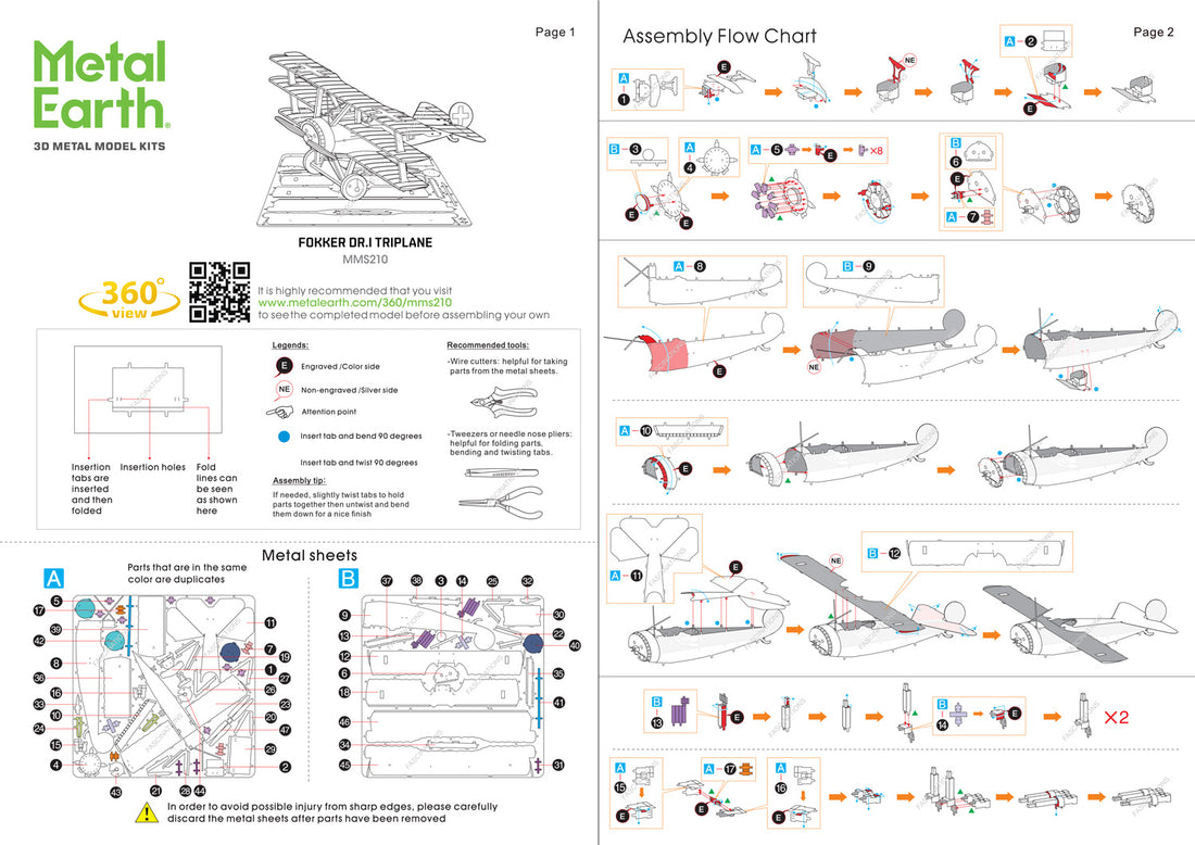 Fascinations | Fokker DR.1 Triplane Metal Earth Kit | Bellford Toys And ...