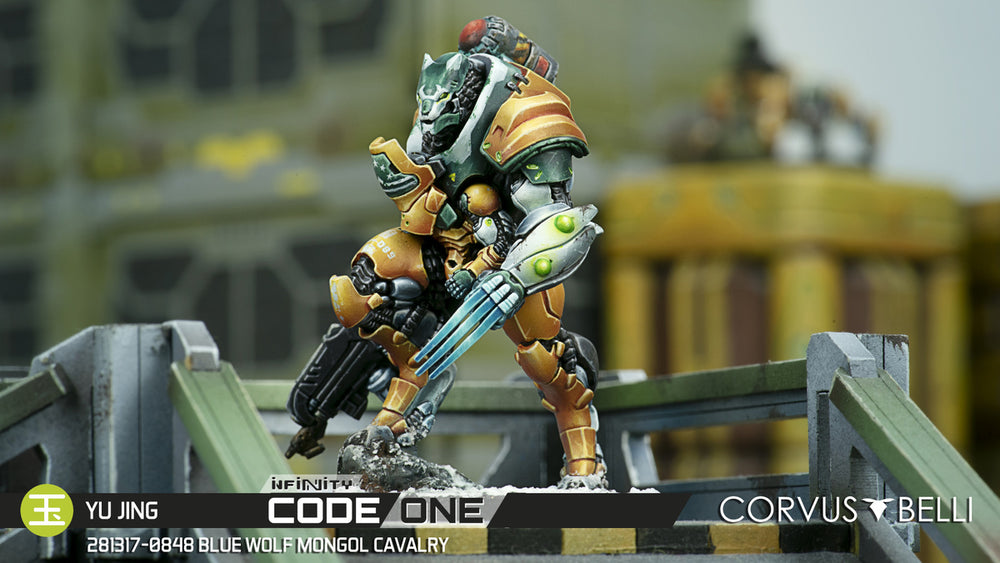 Corvus Belli | Infinity CodeOne Yu Jing Blue Wolf Mongol Cavalry (TAG) | Bellford Toys And Hobbies